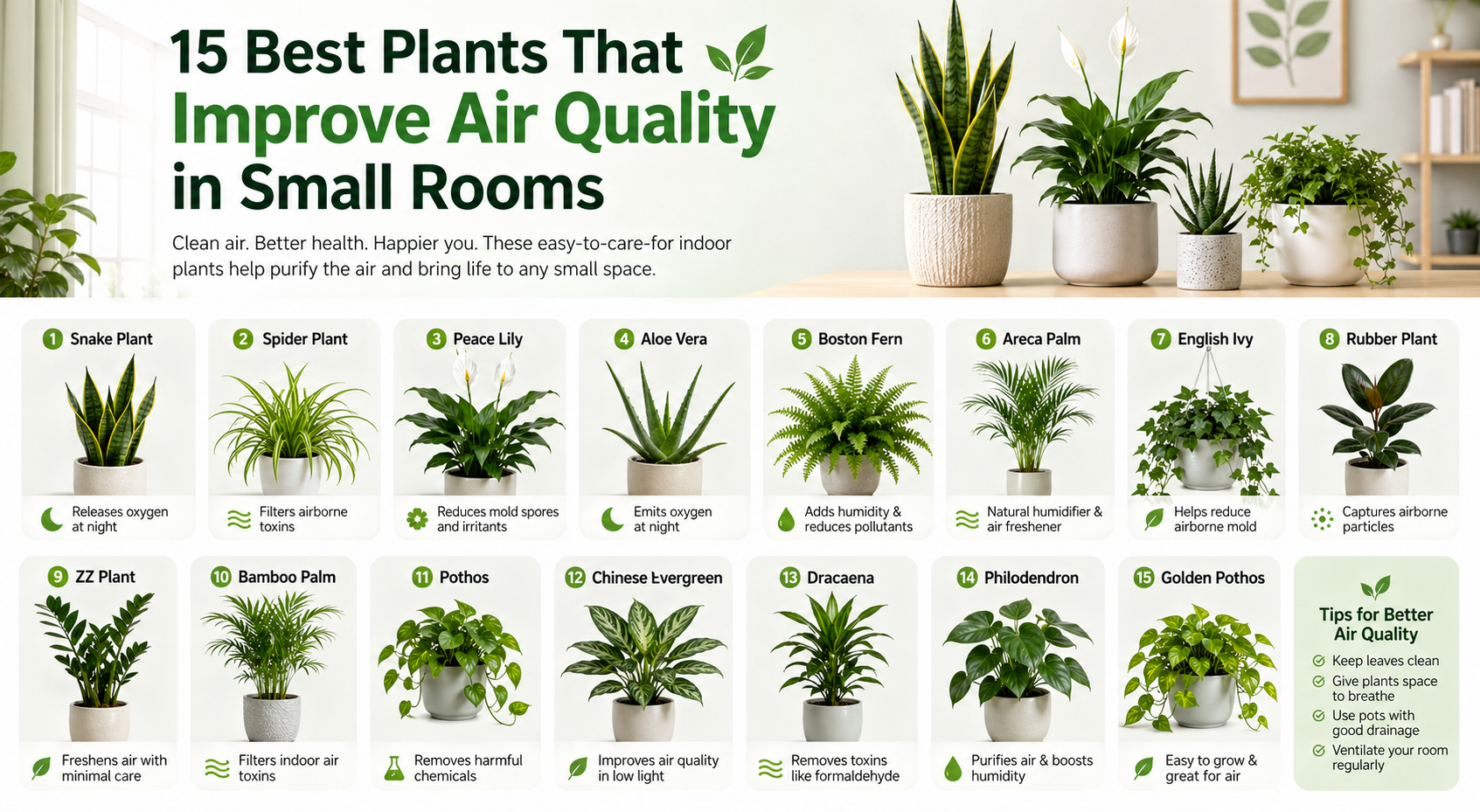15 Best Plants That Improve Air Quality in Small Rooms (Indoor Air ...